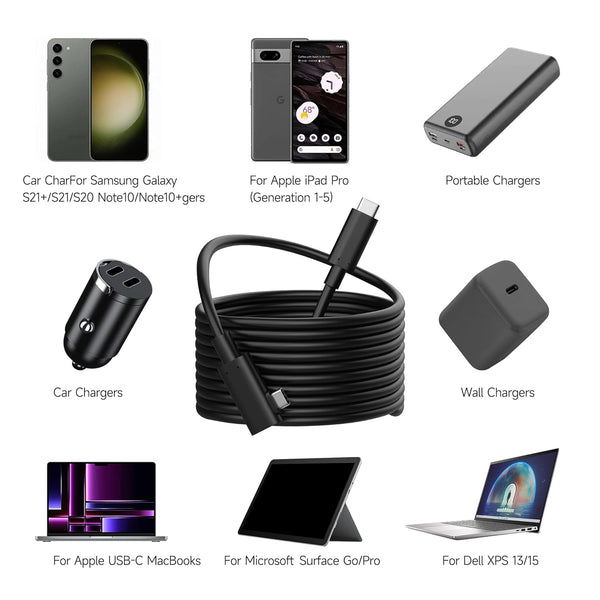 20-foot Waterproof Fiber Optic USB-C to USB-C Cable for Underwater Cam